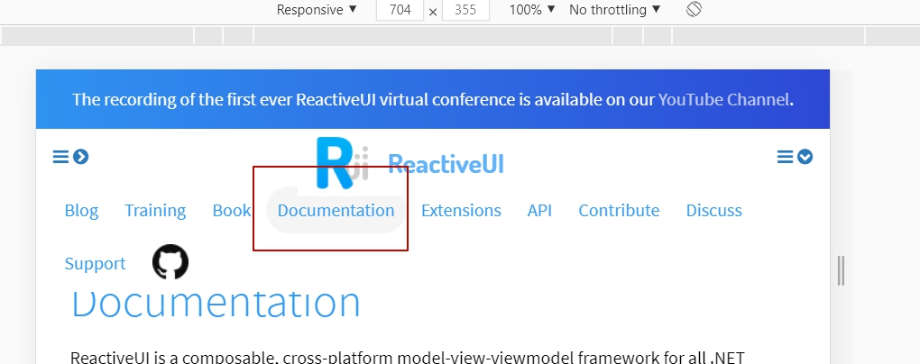 [BUG] he menu is overlaid by the logo on mobile devices · Issue #519 · reactiveui/website · GitHub