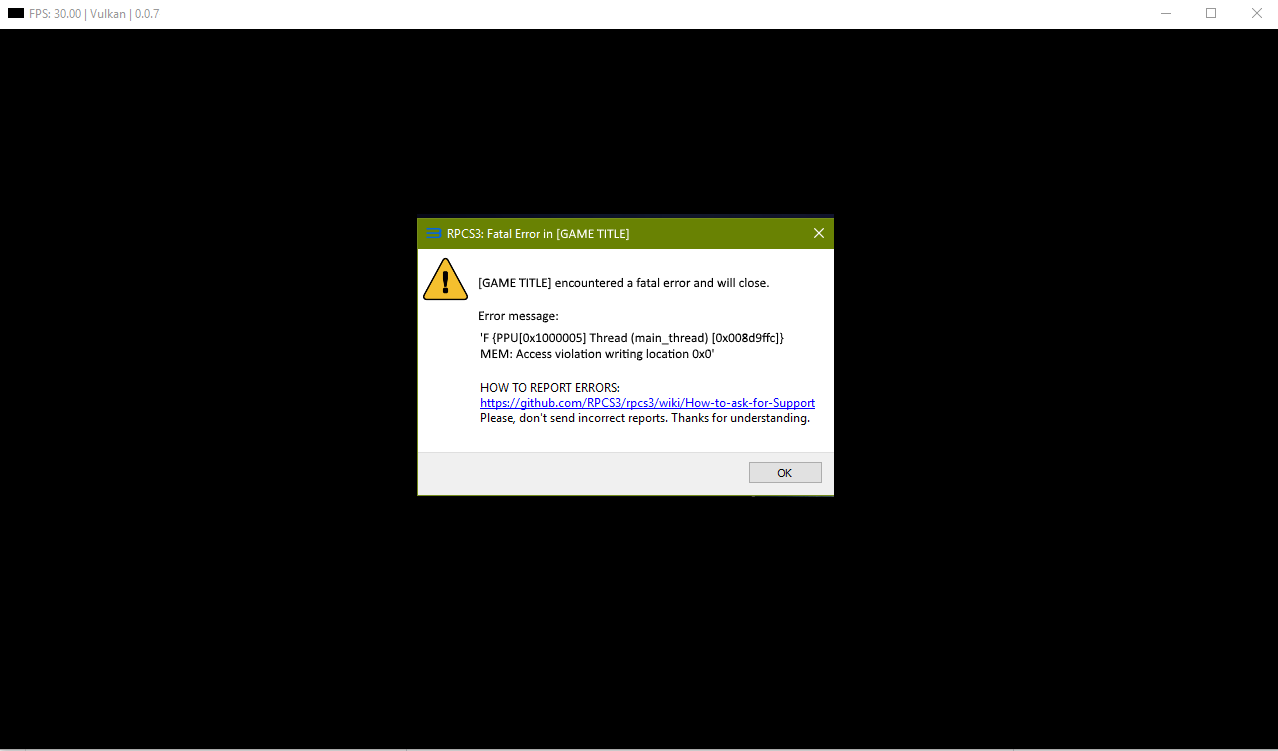 [Feature Request] More obvious signs when encountering a "Fatal ...