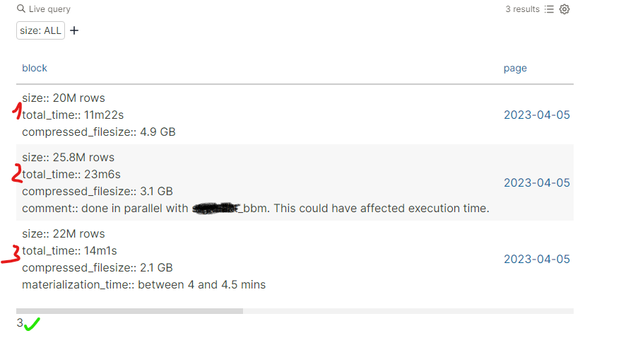 Query table view shows less rows than expected if a block contains 'template' as property ...