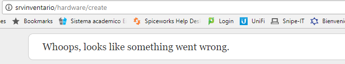 Whoops, looks like something went wrong. · Issue #2305 · snipe/snipe-it ...