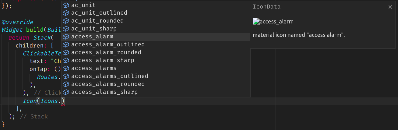 IconData's from Icons don't preview · Issue #3472 · Dart-Code/Dart-Code · GitHub
