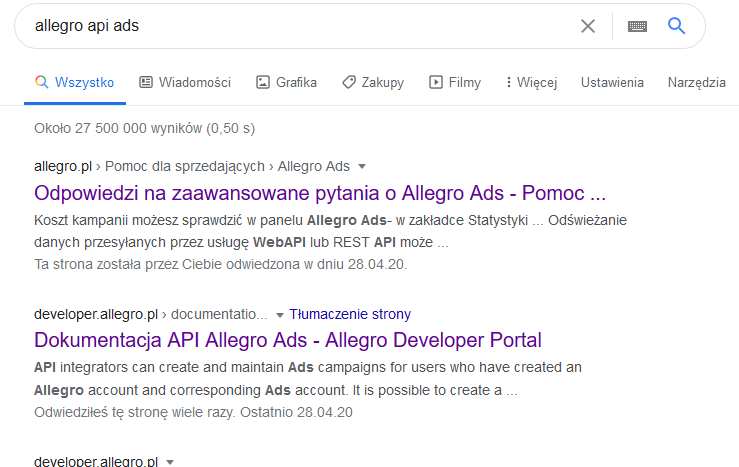 Problem z autoryzacją Do ADS Allegro API · Issue #3152 · allegro/allegro-api · GitHub