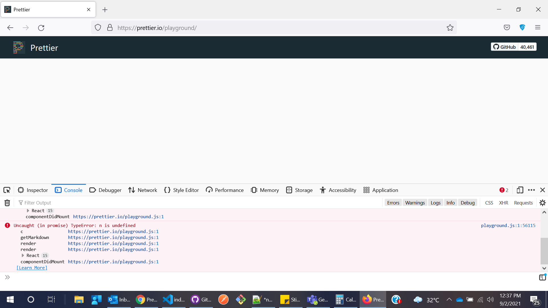 Online playground not loading · Issue #11428 · prettier/prettier · GitHub