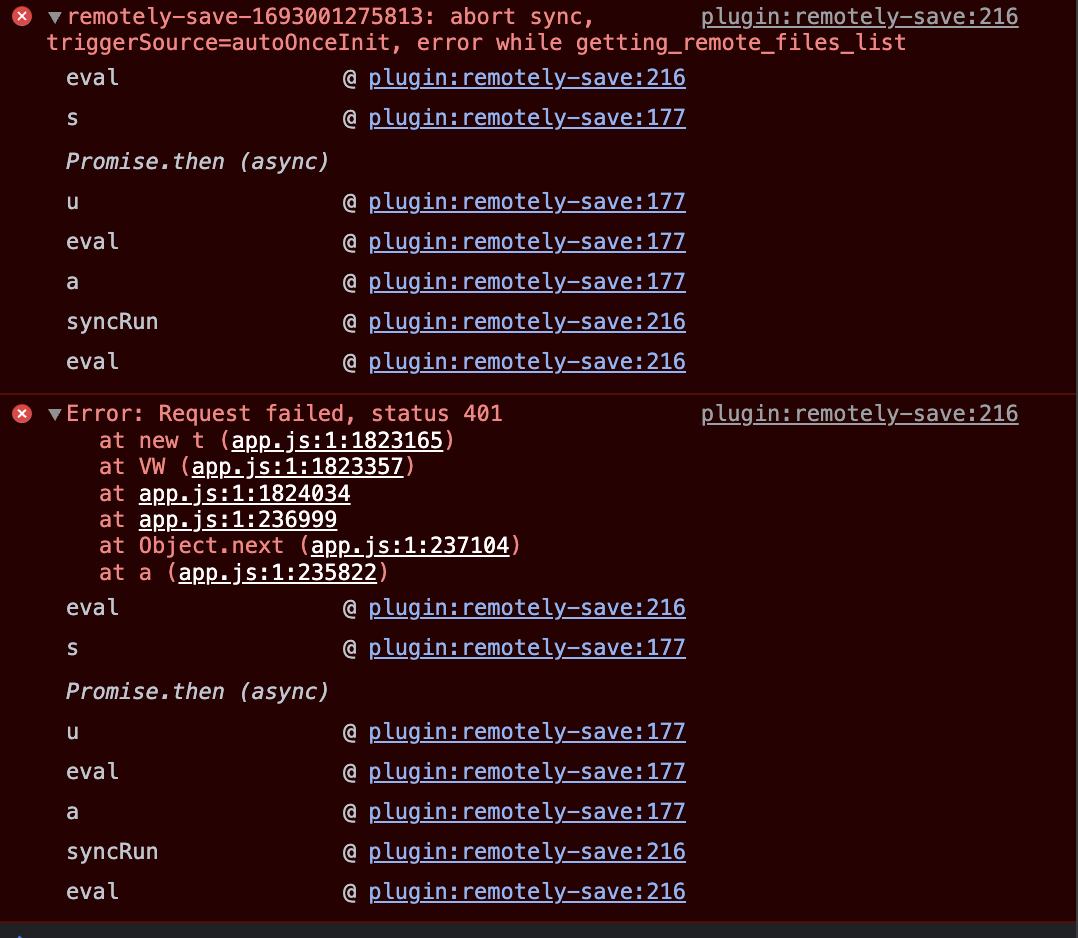 [Bug]: Won't Sync · Issue #355 · remotely-save/remotely-save · GitHub