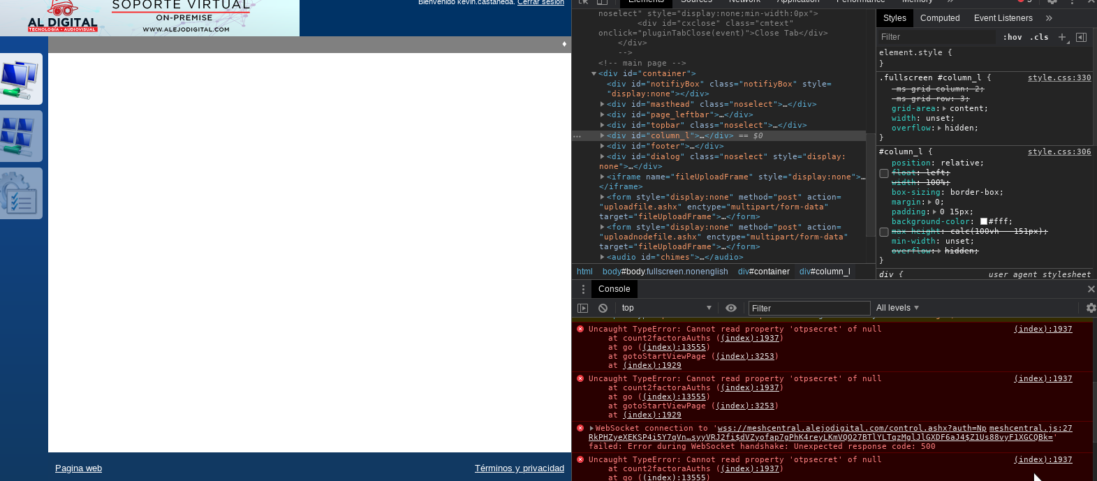 websocket 500 and otpsecret fail · Issue #2115 · Ylianst/MeshCentral · GitHub