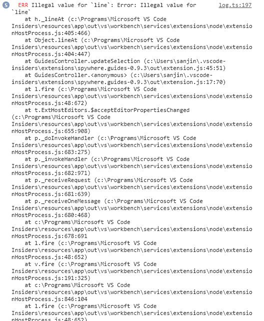1.43 insider error Illegal value for 'line' · Issue #91049 · microsoft/vscode · GitHub