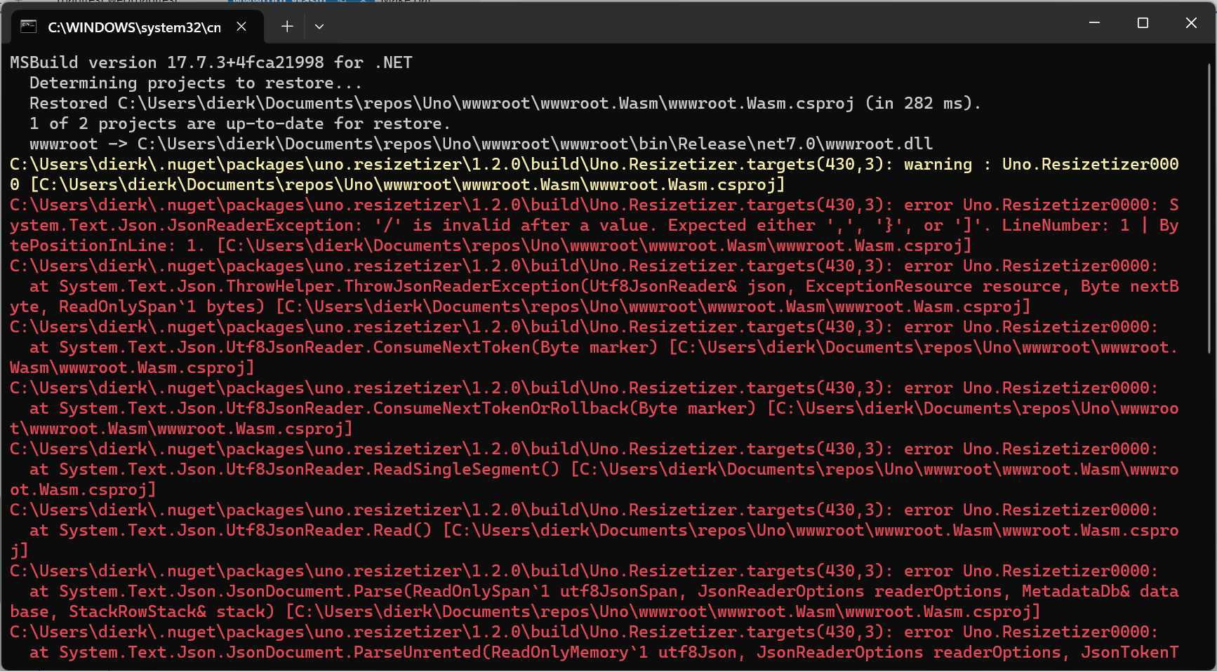 Build issues in wasm · Issue #14259 · unoplatform/uno · GitHub