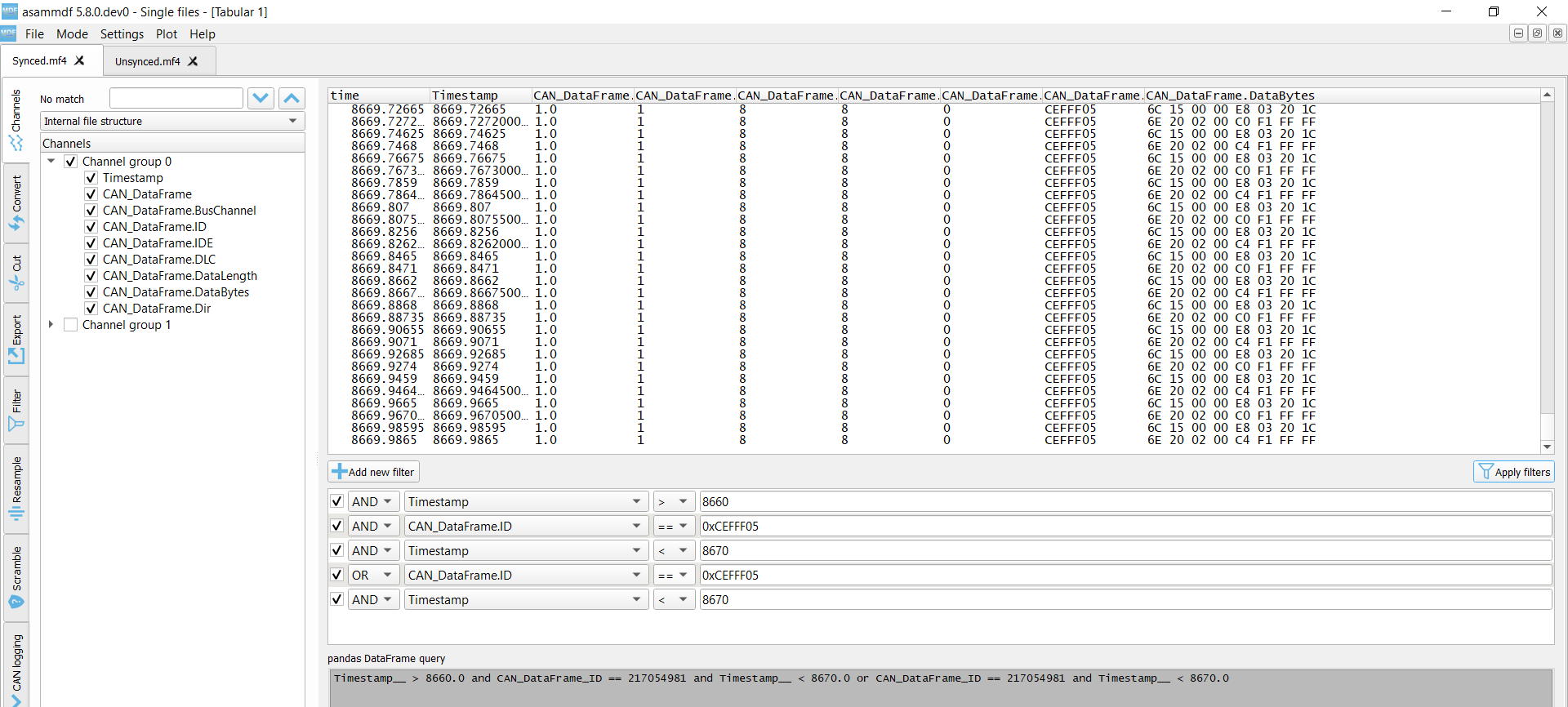 GUI enhancement: Add bus logging "CSV style" preview vindow · Issue #183 · danielhrisca/asammdf ...