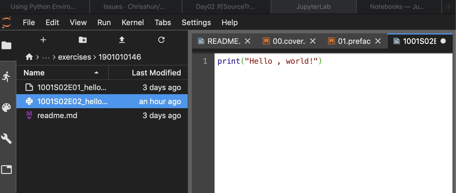 Day02 在Jupyter lab中无法运行hello world程序 · Issue #3772 · selfteaching/selfteaching-python-camp · GitHub