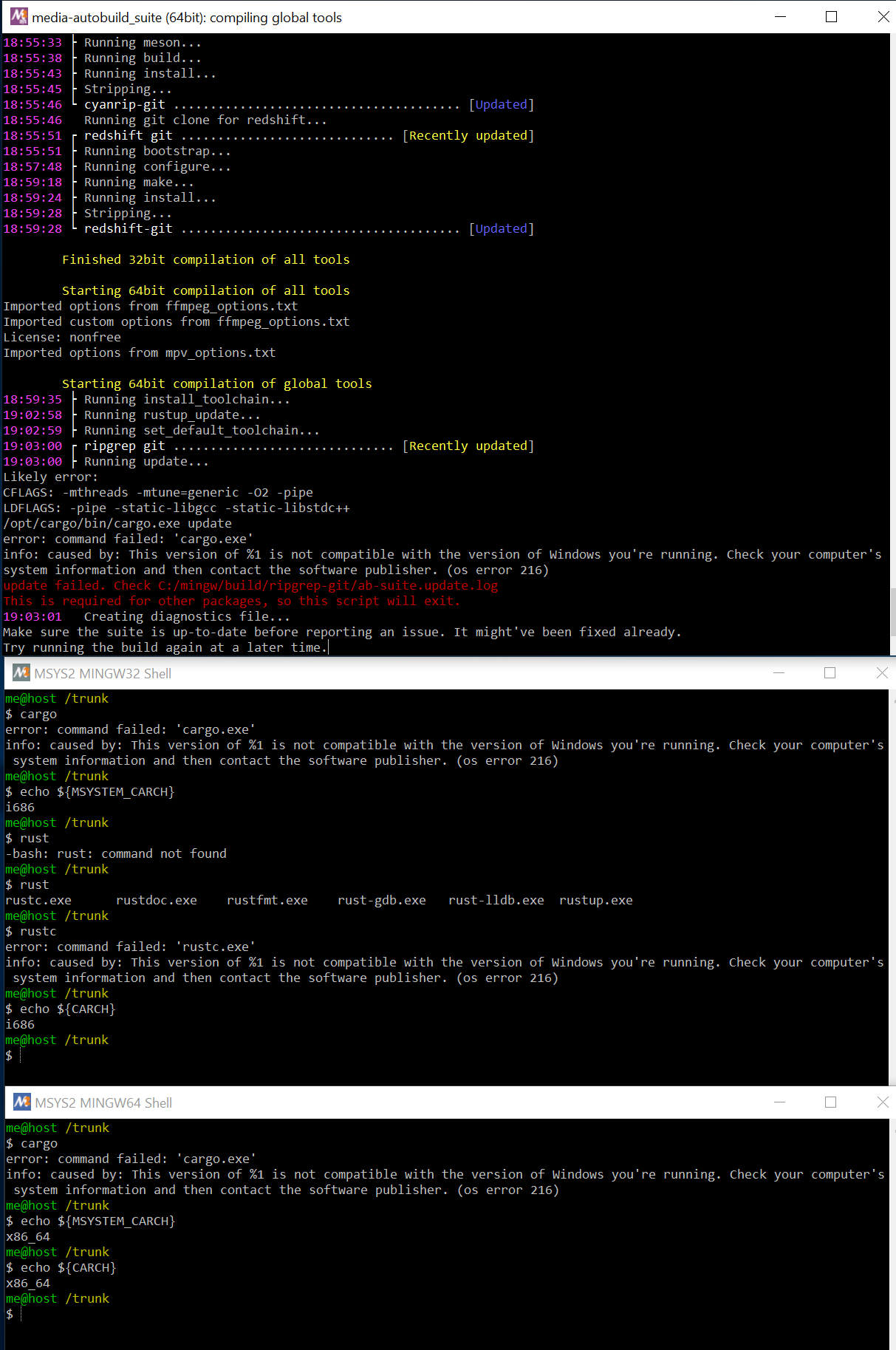 rust problem on i686 host · Issue #1101 · m-ab-s/media-autobuild_suite · GitHub