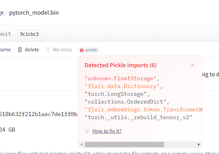 Why Flair ner-english-large model is marked as unsafe in Huggingface? · Issue #3047 · flairNLP ...