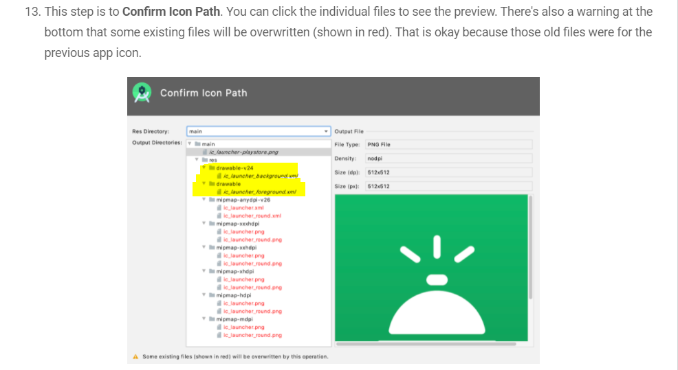 Android Basics: change-app-icon - contradicting text in step 6 · Issue #235 · google-developer ...
