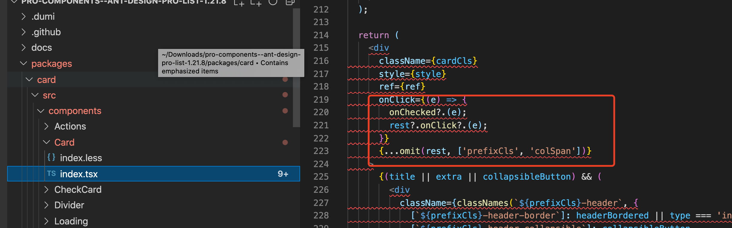 🐛[BUG]pro-list的itemcardProps 添加onclick属性会导致card的选中无效 · Issue #4384 · ant-design/pro-components ...
