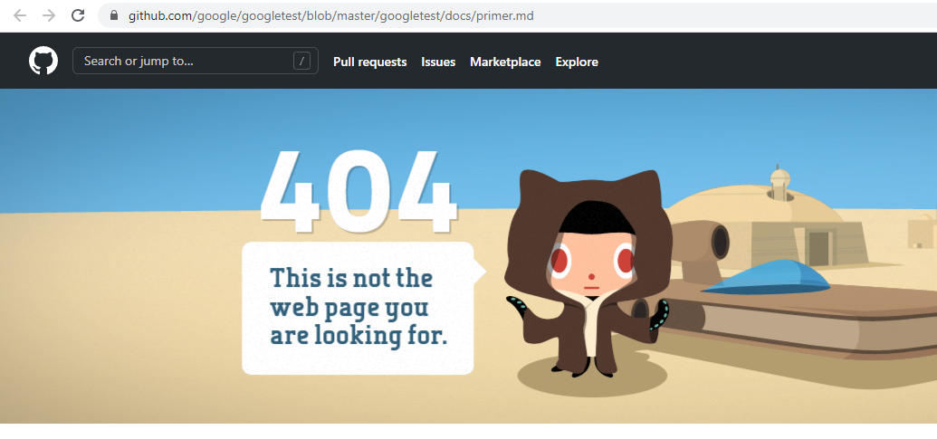 Getting Http 404 when trying to access the Google Test Primer Link ...