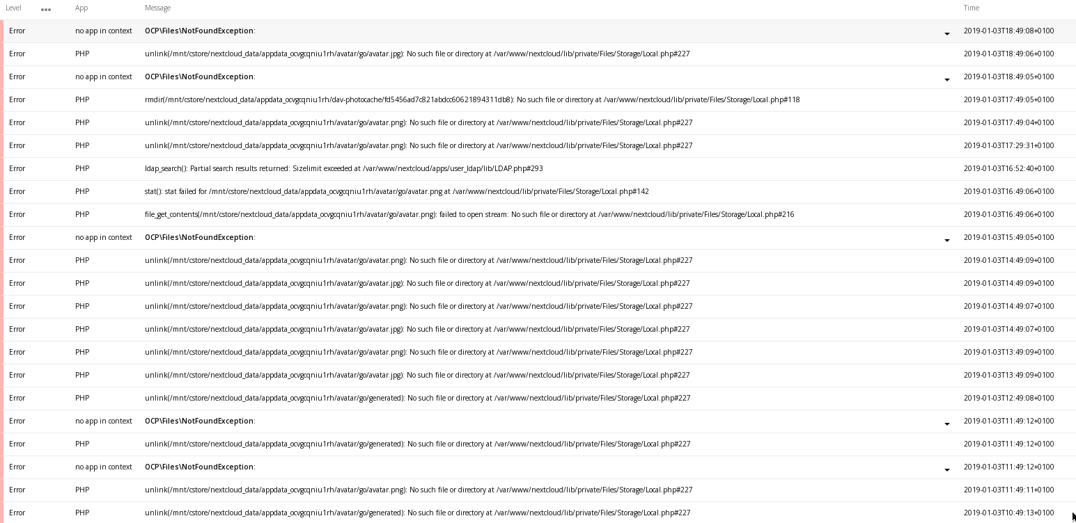 OCP\Files\NotFoundException related to user's avatar · Issue #8635 · nextcloud/server · GitHub