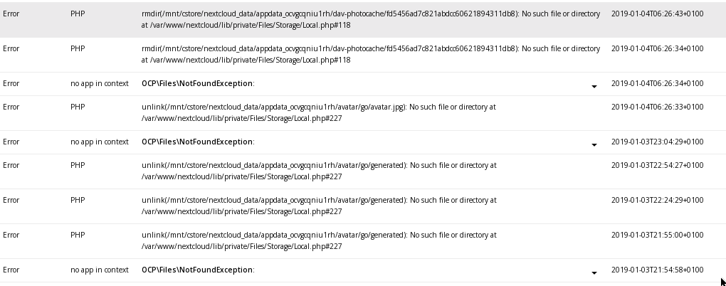 OCP\Files\NotFoundException related to user's avatar · Issue #8635 · nextcloud/server · GitHub