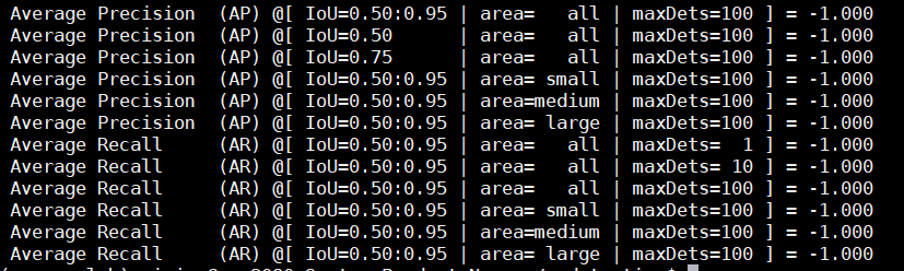 AP AR = -1 · Issue #1664 · open-mmlab/mmdetection · GitHub