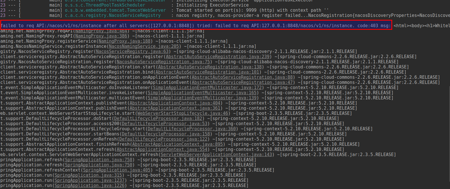 failed to req API:127.0.0.1:8848/nacos/v1/ns/instance. code:403 · Issue #5401 · alibaba/nacos ...