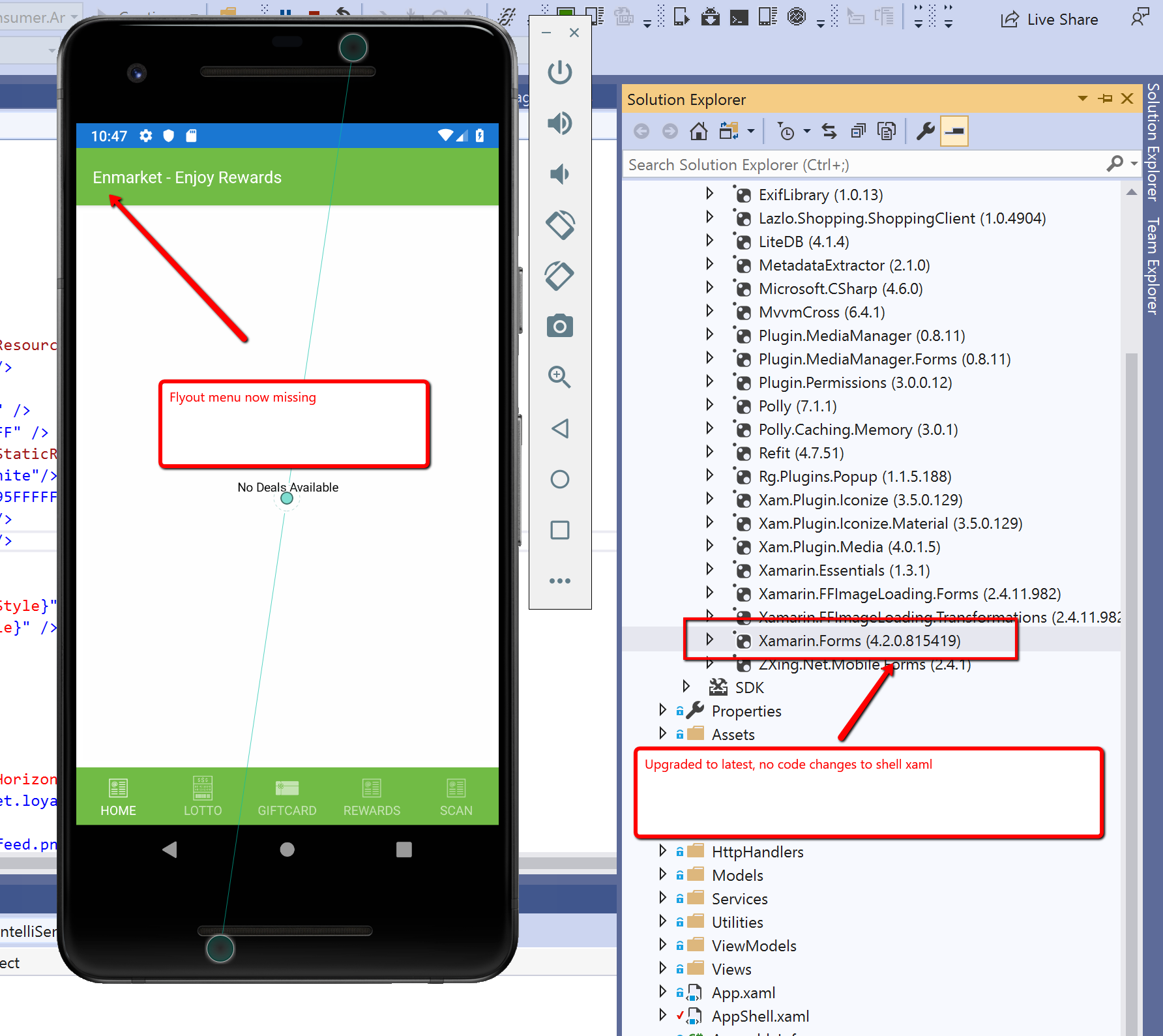 [bug] Flyout Menu Broken On Latest Version · Issue 7656 · Xamarin Xamarin Forms · Github