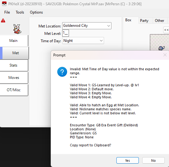 Event Pokemon hatched from egg in Crystal are illegal · Issue #3985 · kwsch/PKHeX · GitHub