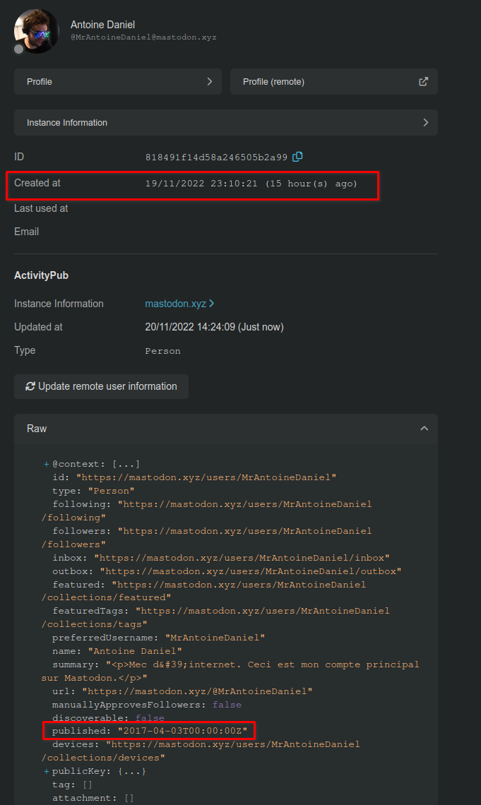 Wrong creation date for remote accounts on UI · Issue #9210 · misskey-dev/misskey · GitHub