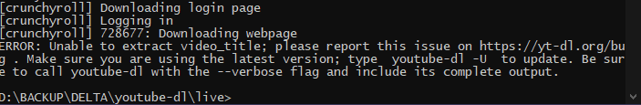 [YT-DL] Can't download video anymore. · Issue #49 · skid9000/Crunchyroll-Downloader · GitHub