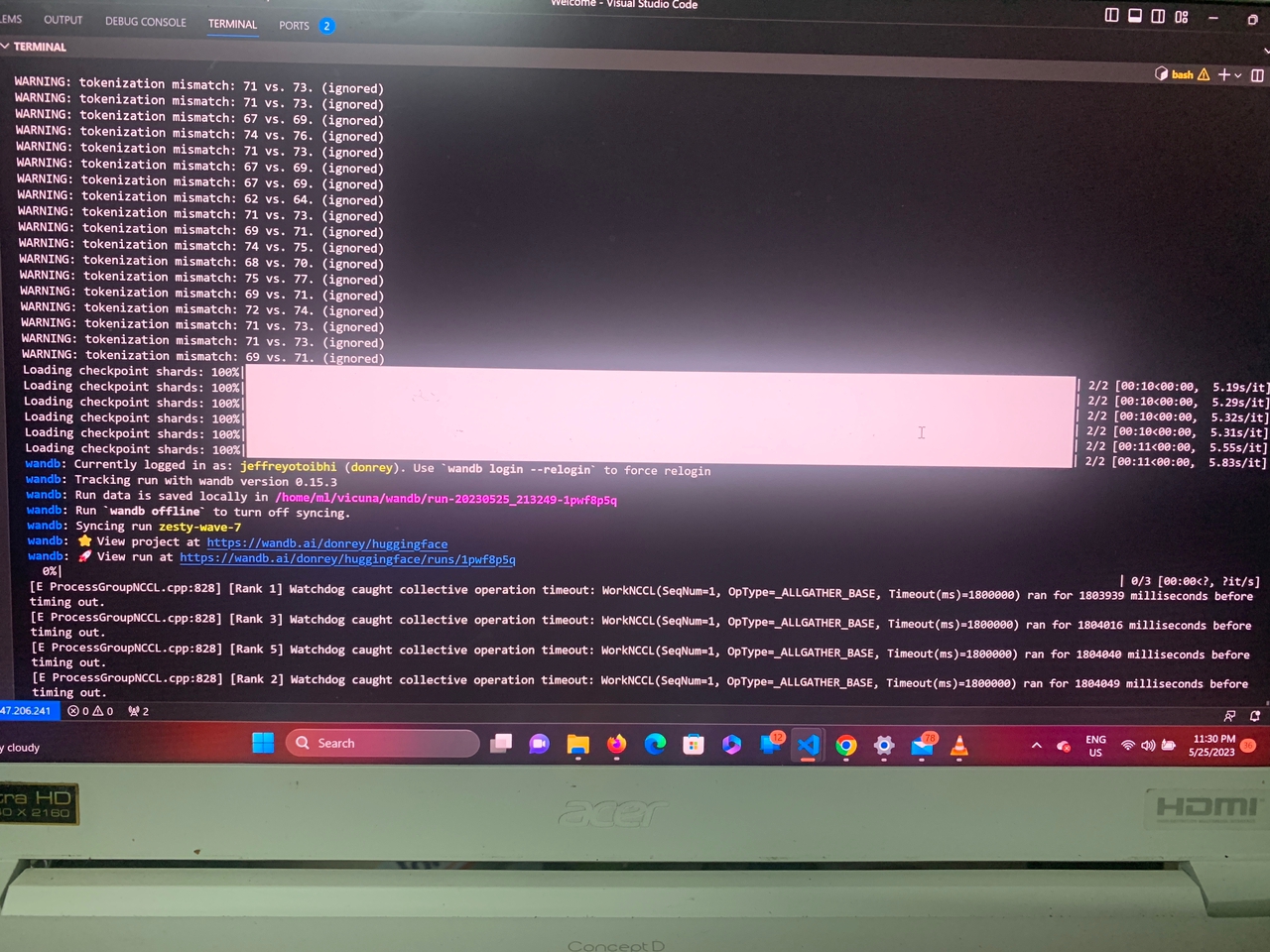 Error while finetuning vicuna on custom data. · Issue #1490 · lm-sys/FastChat · GitHub