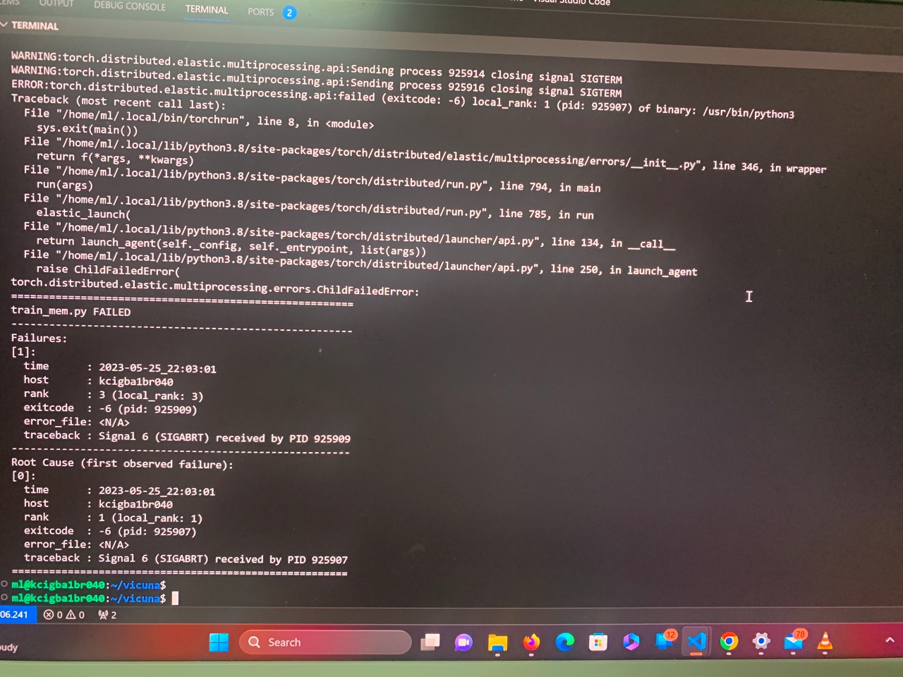 Error while finetuning vicuna on custom data. · Issue #1490 · lm-sys/FastChat · GitHub
