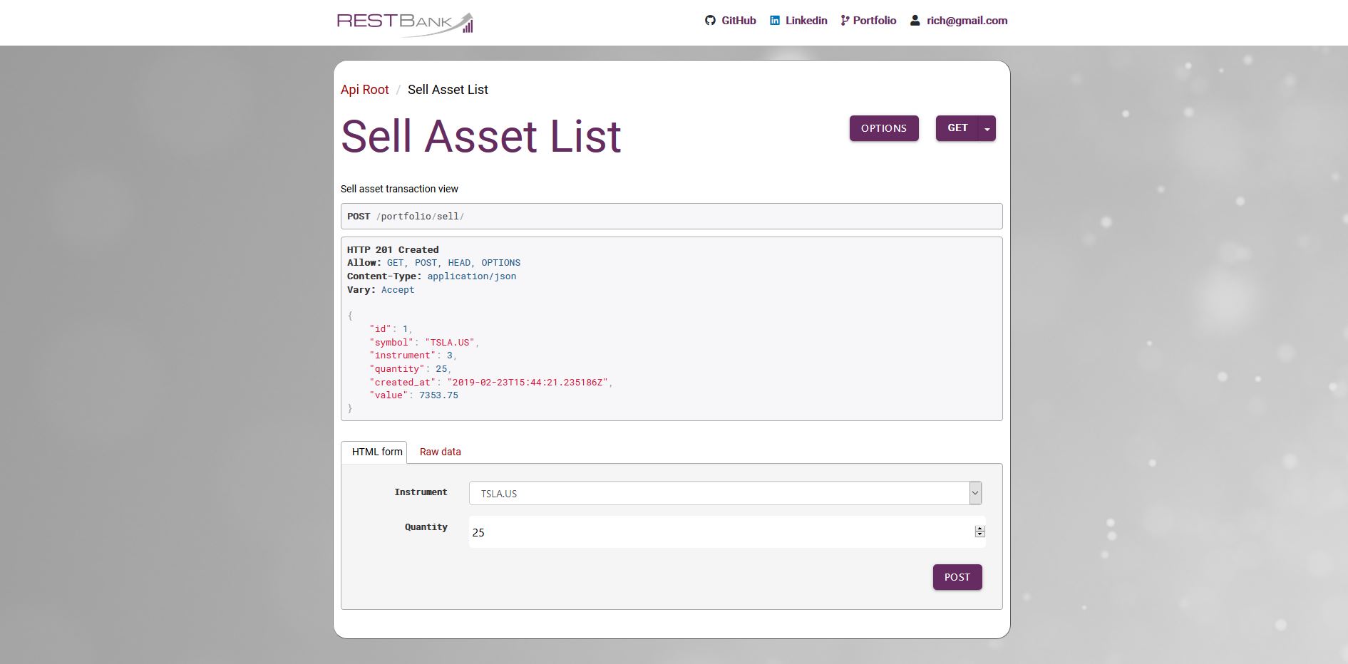 GitHub - LukaszMalucha/RESTBank-App: Manage investments protfolio with Django RESTful