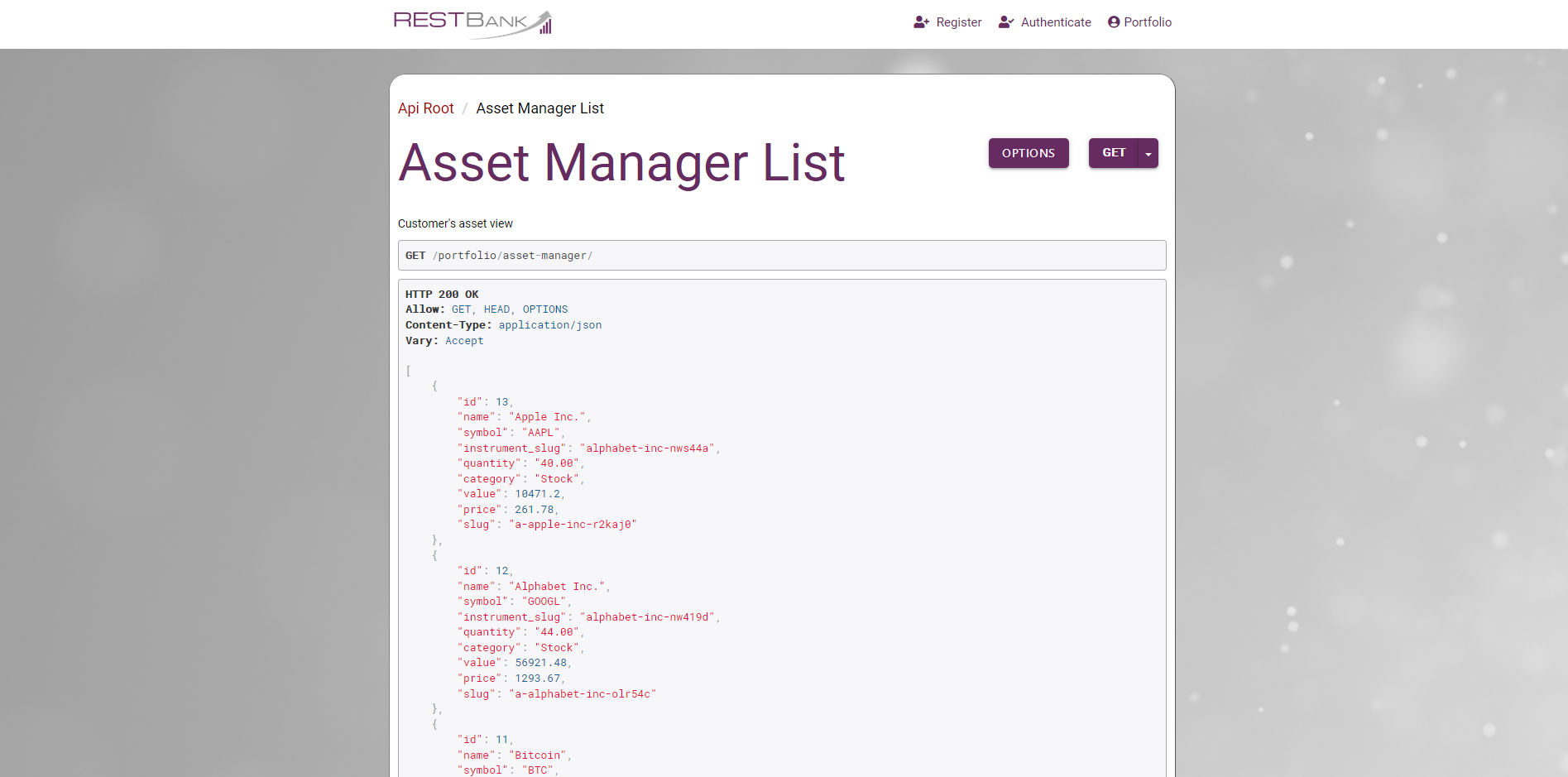 GitHub - LukaszMalucha/vuebank: Porftolio Asset Manager. Django REST + Vue.js