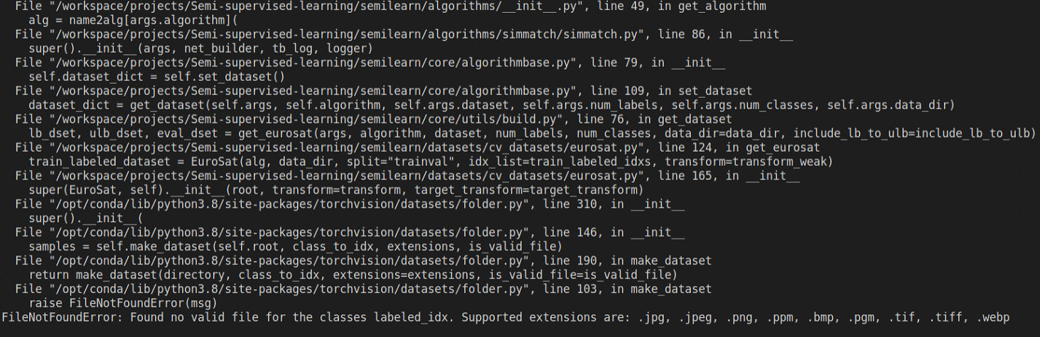 An error in training the EuroSat dataset · Issue #45 · microsoft/Semi-supervised-learning · GitHub