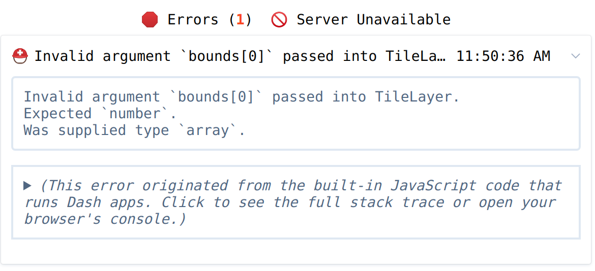 Error when setting TileLayers() bounds property · Issue #68 · emilhe/dash-leaflet · GitHub