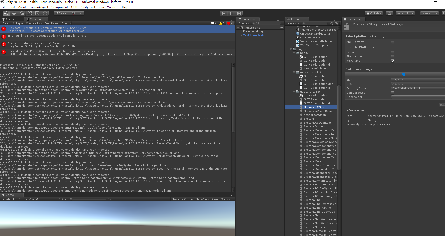 how to do UWP build unity2017.4.5f1 · Issue #313 · KhronosGroup/UnityGLTF · GitHub