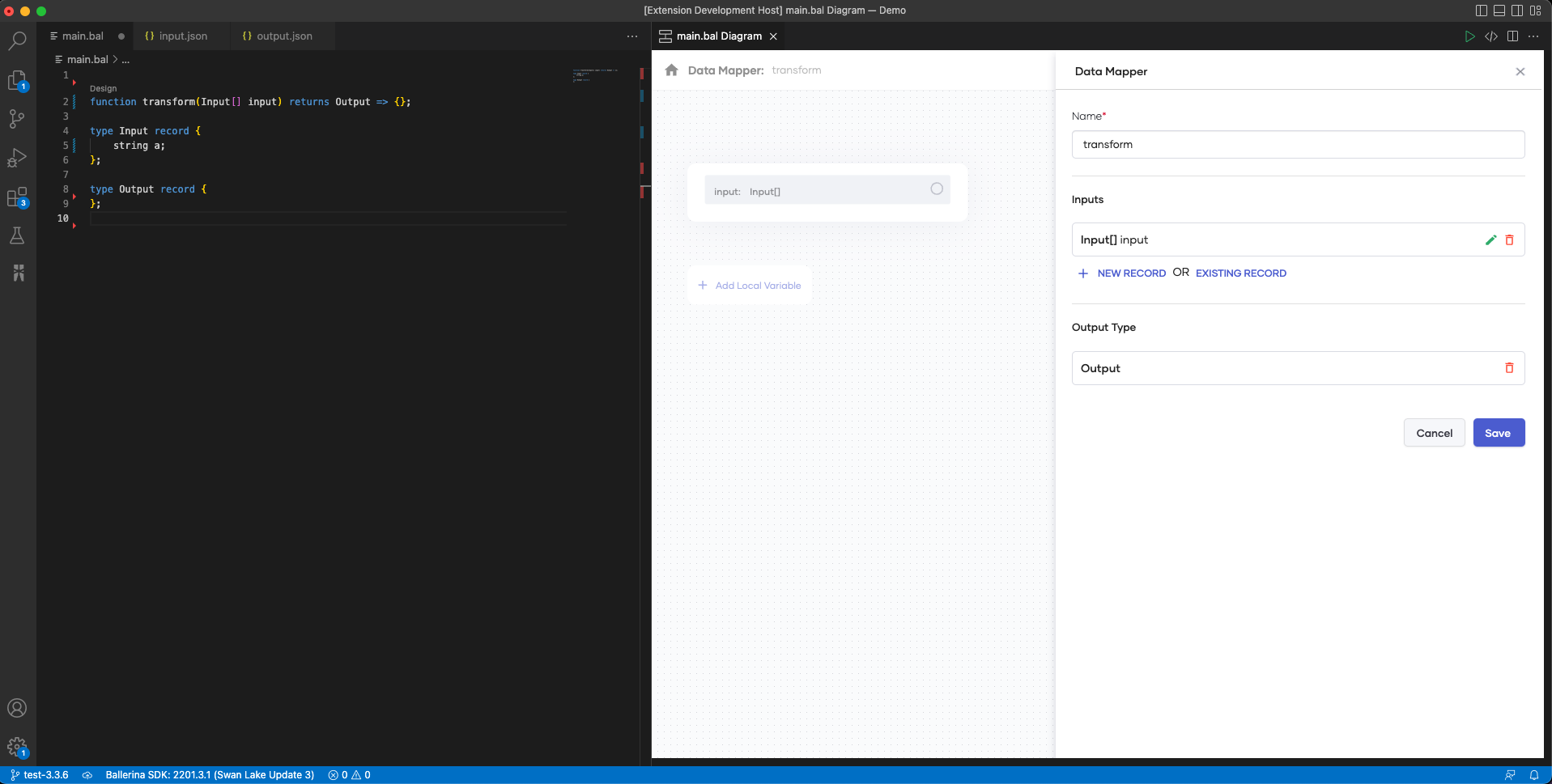 [Data Mapper] Edit option is missing for configuring the outputs ...