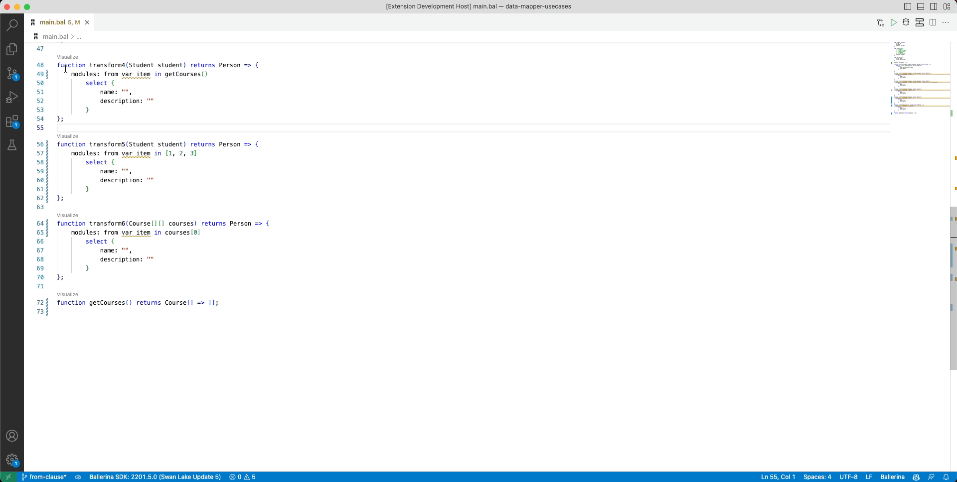 [Data Mapper] Handle unsupported from clause expressions · Issue #497 · wso2/ballerina-vscode ...