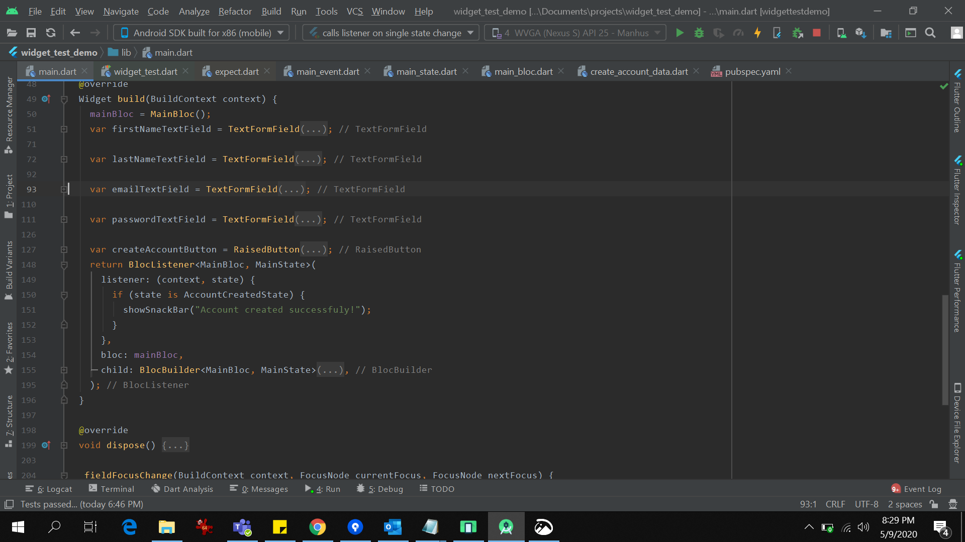 BlocListener is not listening for states in widget test case, when ...