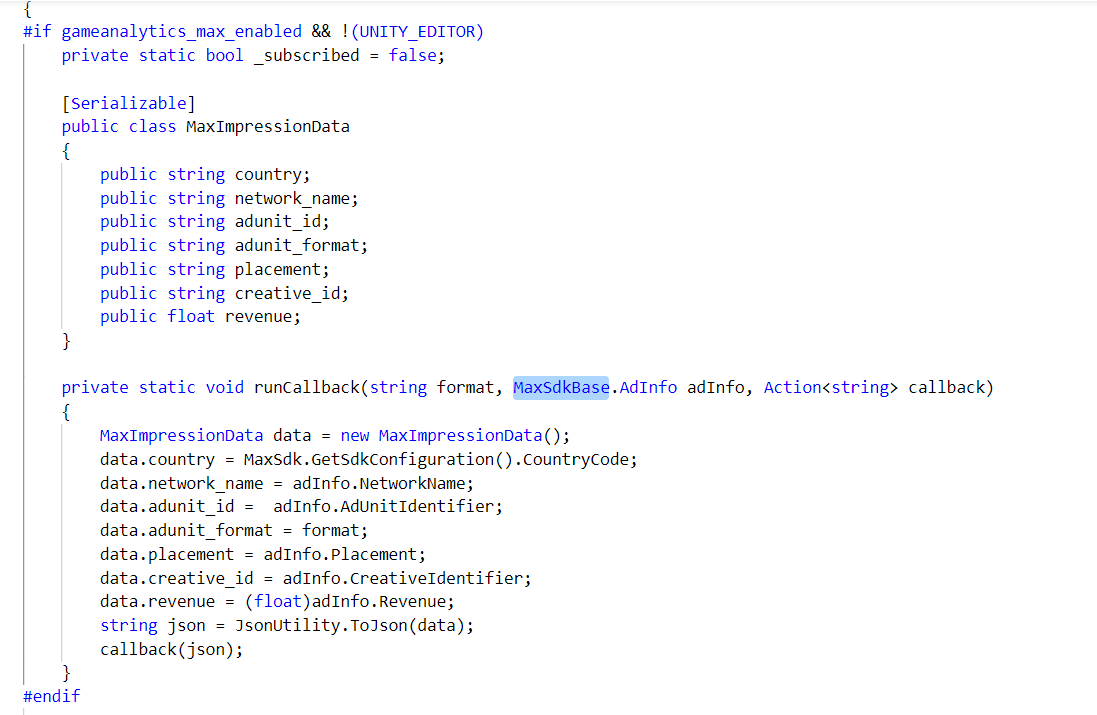 Build error. GAMaxIntegration.cs. The type or namespace name 'MaxSdkBase' could not be found ...