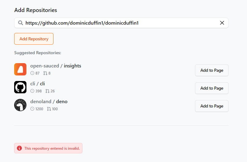 Feature: Allow use of full repository URL when adding a repository to an insights page · Issue ...