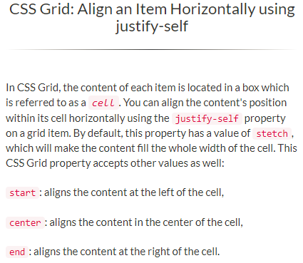 [Beta] Typo in challenge CSS Grid: Align an Item Horizontally using justify-self · Issue #16959 ...