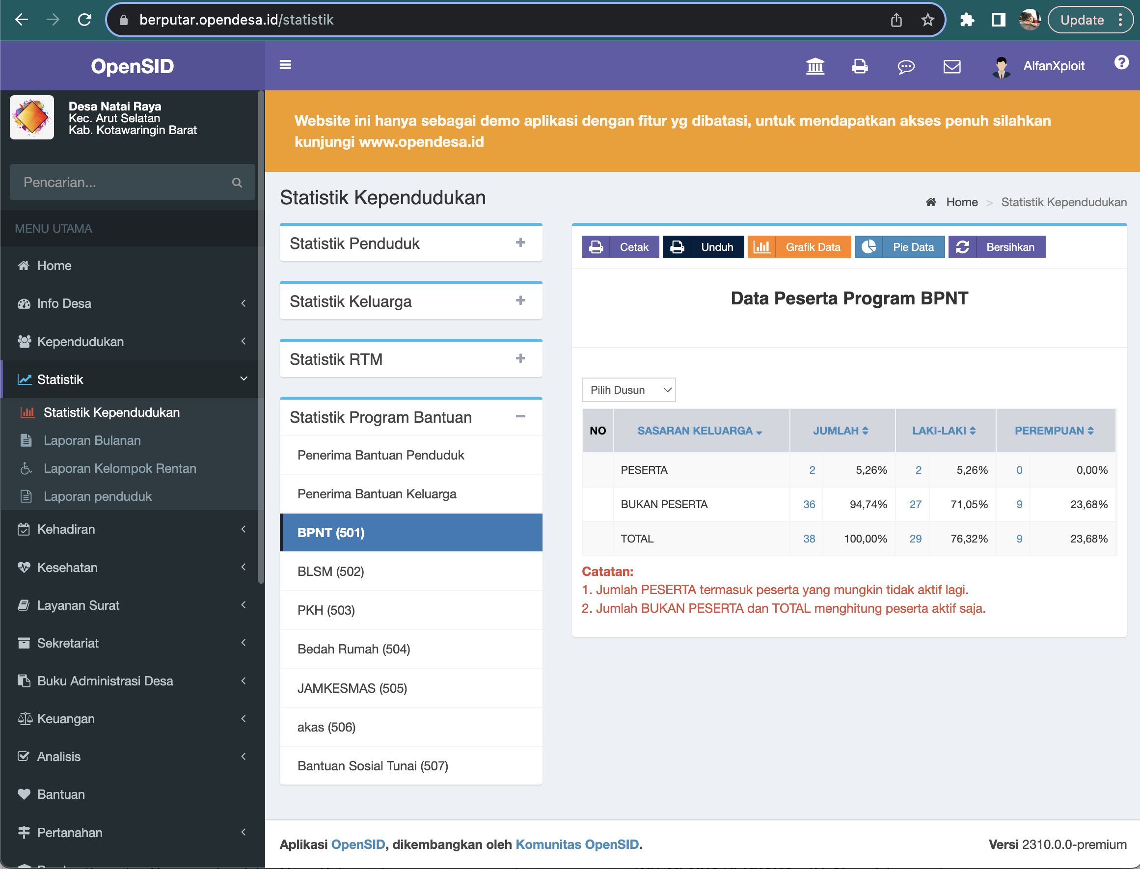 Bug/error: Semua Statistik Bantuan Tidak tampil di WEB · Issue #7178 ...