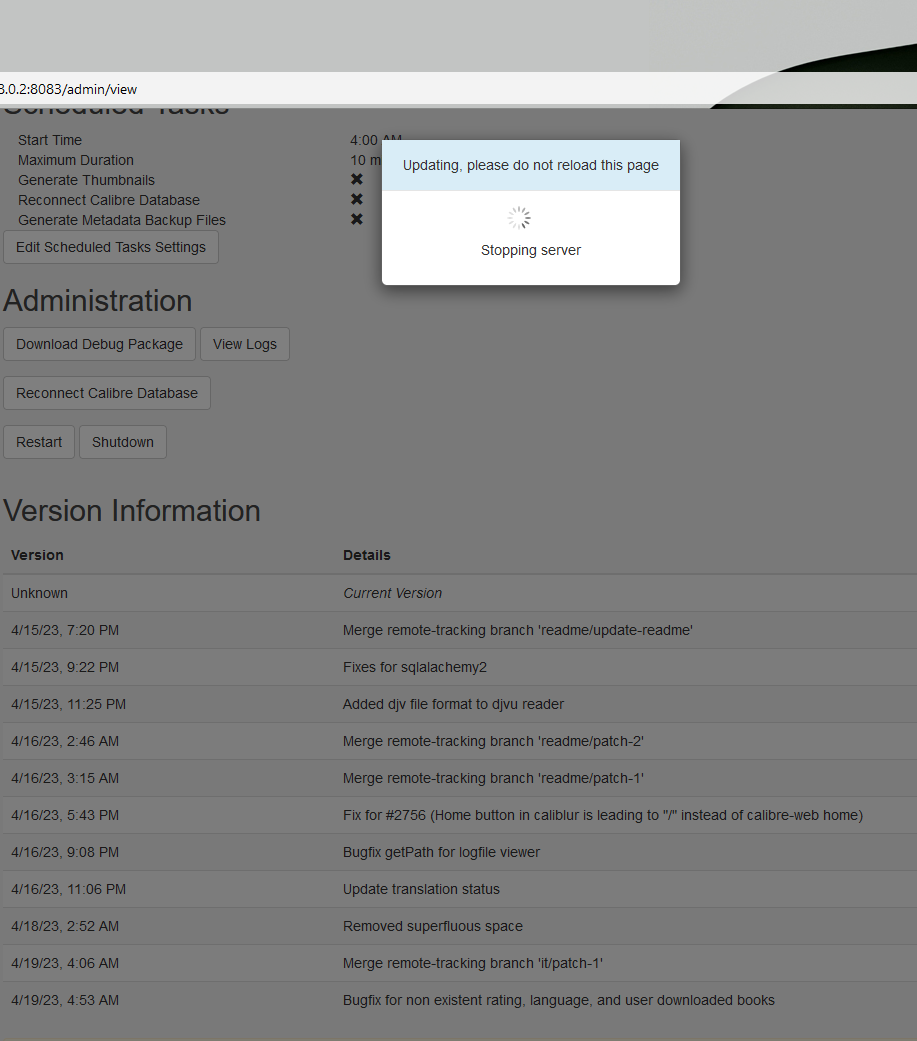Nightly channel installation fails · Issue #2757 · janeczku/calibre-web · GitHub