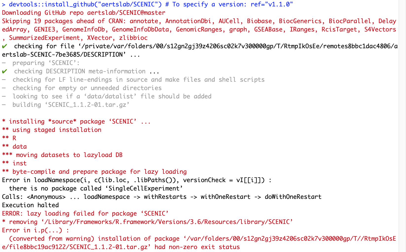 Issue installing SCENIC 1.1.2-01 · Issue #85 · aertslab/SCENIC · GitHub