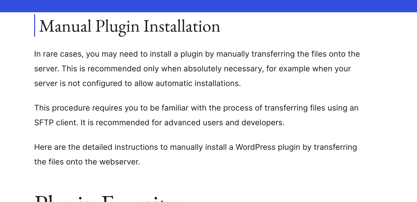 Missing instructions for manual plugin installation · Issue #874 · WordPress/Documentation-Issue ...