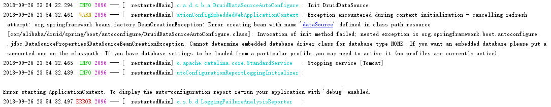 错误:Cannot determine embedded database driver class for database type ... 错误:Cannot determine embedded database driver class for database type ...