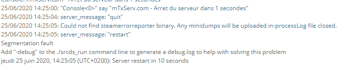 Server crash and restart on shutdown (linux) · Issue #4555 · Facepunch/garrysmod-issues · GitHub