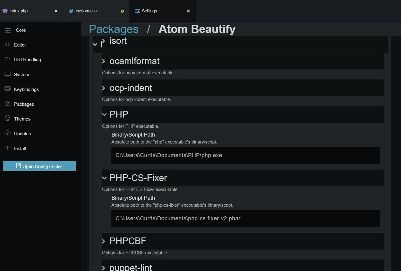 Beautify Not Working On Php Files · Issue 2079 · Glavin001 Atom Beautify · Github