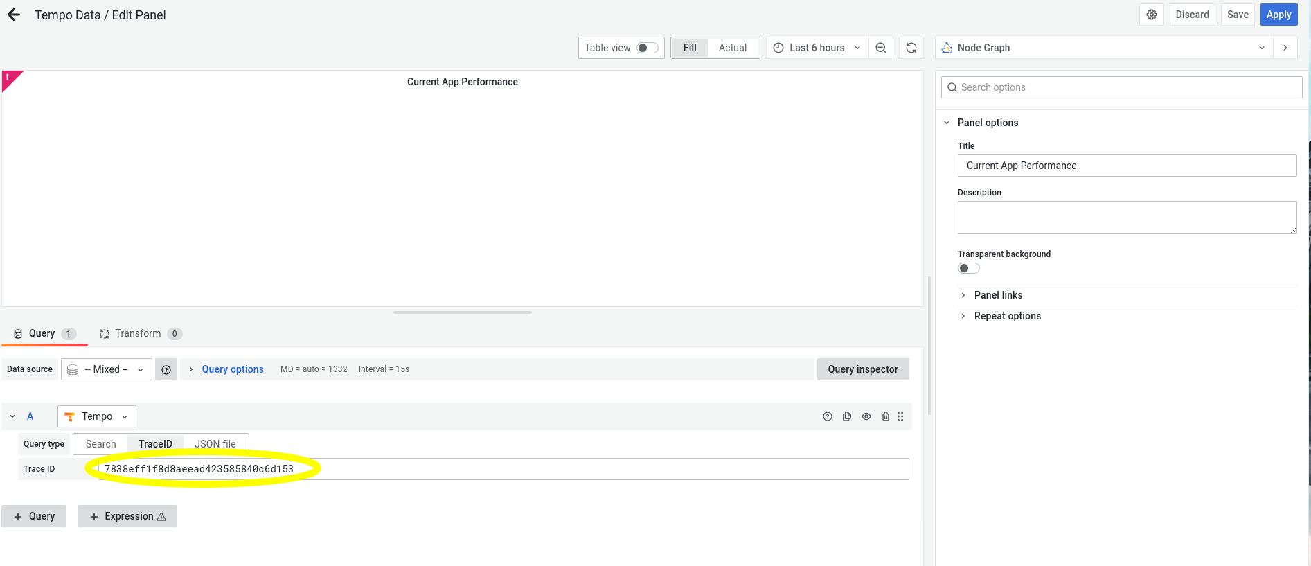 Grafana Node Graph Only Works In Explore Mode When Using Tempo Data Source · Issue 43201