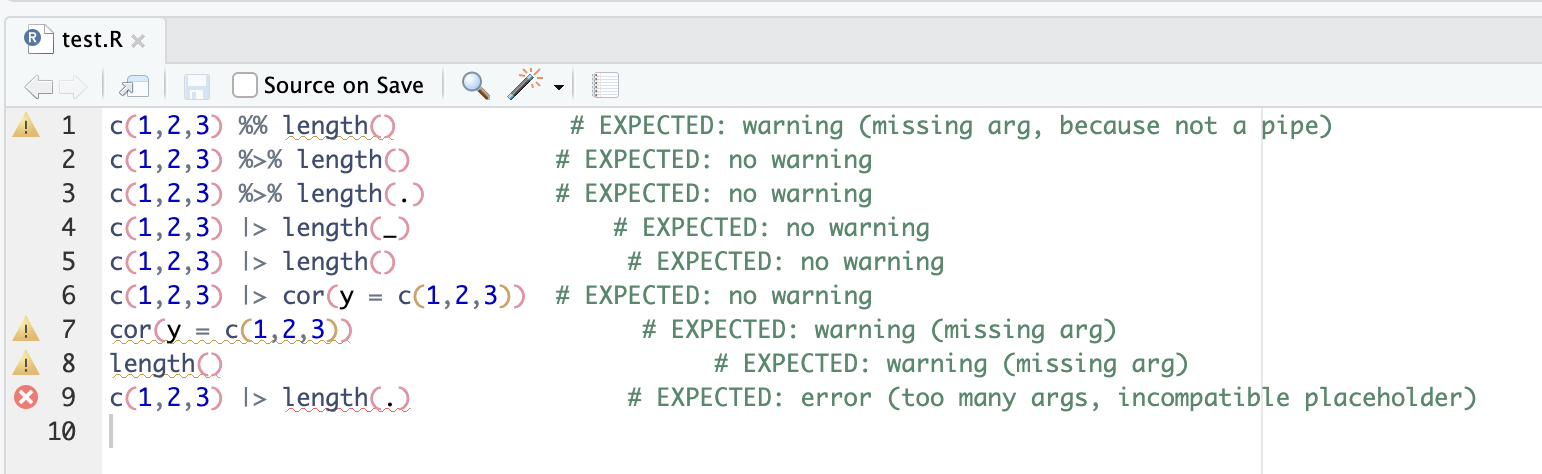 Native Pipe & Diagnostics (Check arguments to R function calls) · Issue ...