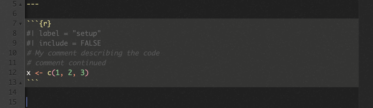 [FR]: Introduce syntax highlighting for in-body syntax for chunk options in `.Rmd` docs · Issue ...