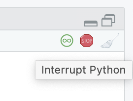 Tooltip in the console stop icon should say "Interrupt Python" instead of "Interrupt R" · Issue ...